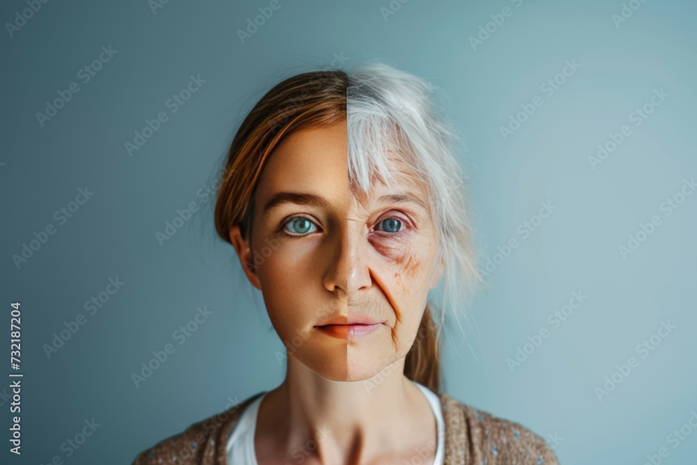 Aging aging process. Young to old skin appearance. Less Wrinkles, age ...