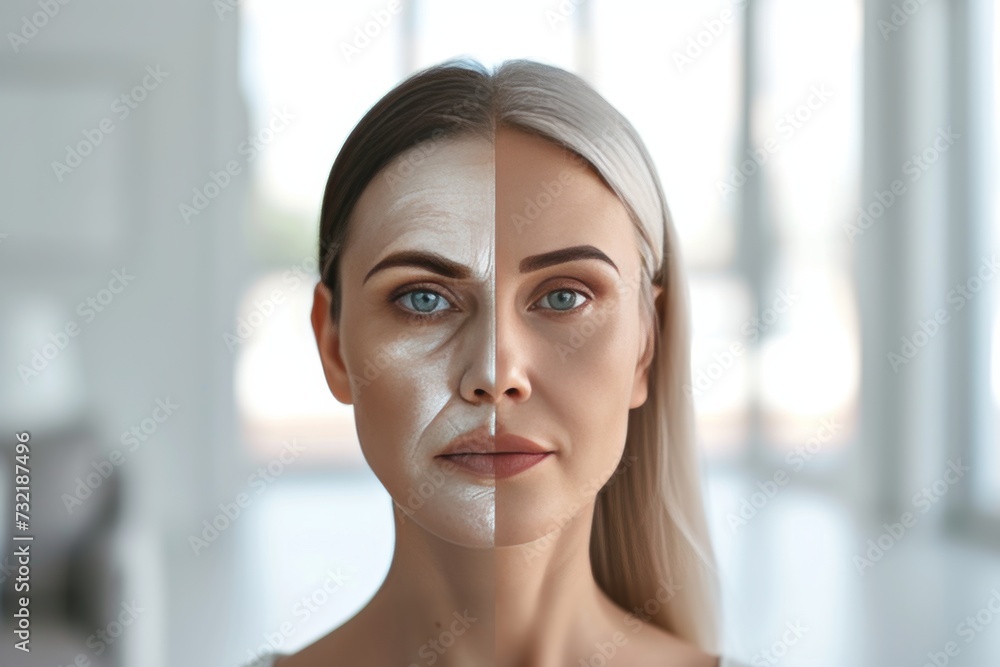 Aging youthful vitality. Young to old generation comparison table. Less ...