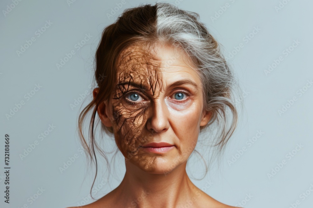 Aging analyze. Comparison young to old generation fraxel laser. Less ...