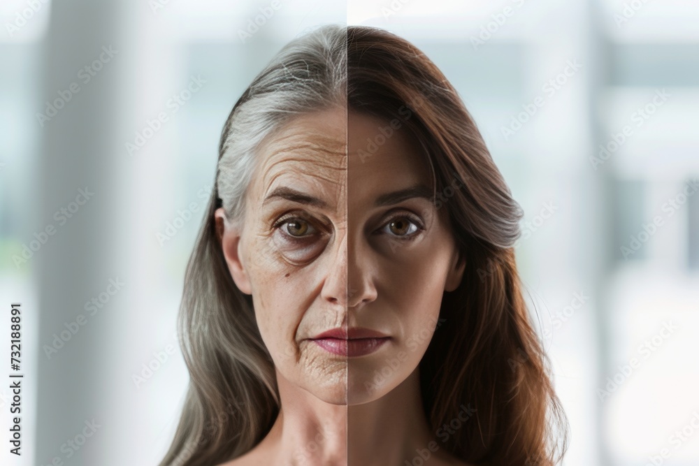 Aging color variation. Young to old smoking cessation. Less Wrinkles ...