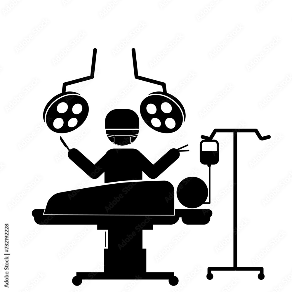 Surgeon Operates Patient with Precision in Medical Procedure Stock ...