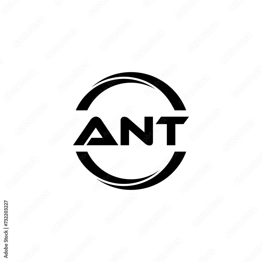 ANT letter logo design with white background in illustrator, cube logo ...