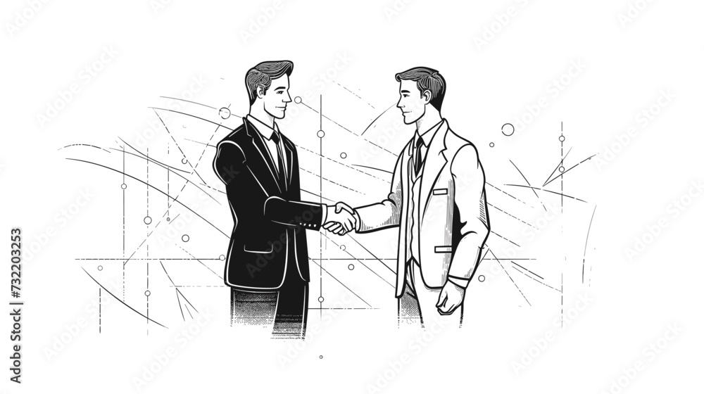 Vector graphic of a business meeting scenario with a handshake ...