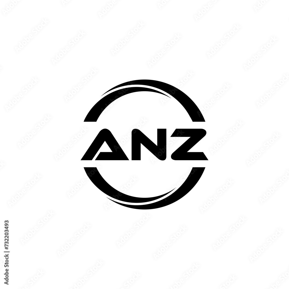 ANZ letter logo design with white background in illustrator, cube logo ...