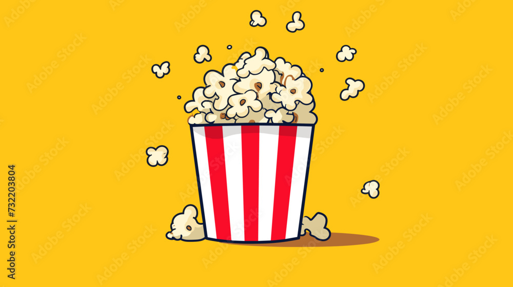 Vector art showcasing a stylized popcorn container against a cheerful ...