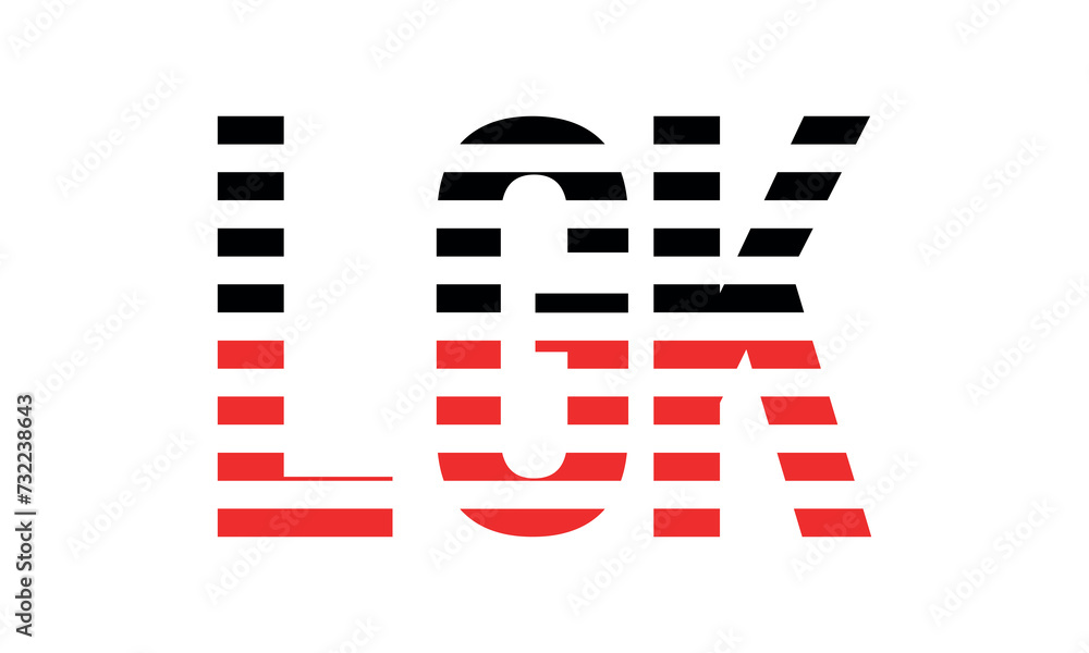 LGK three initial letter iconic line negative space minimal logo design ...