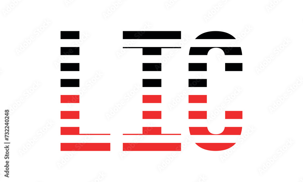 Vecteur Stock LIC three initial letter iconic line negative space ...