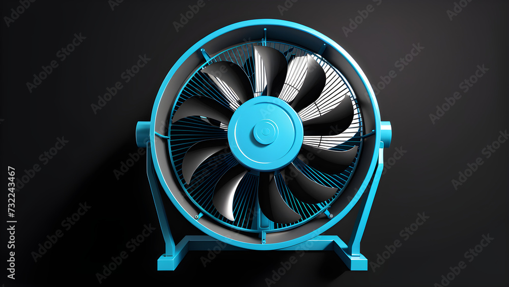 factory industrial fan clipart isolated on a black background Stock ...