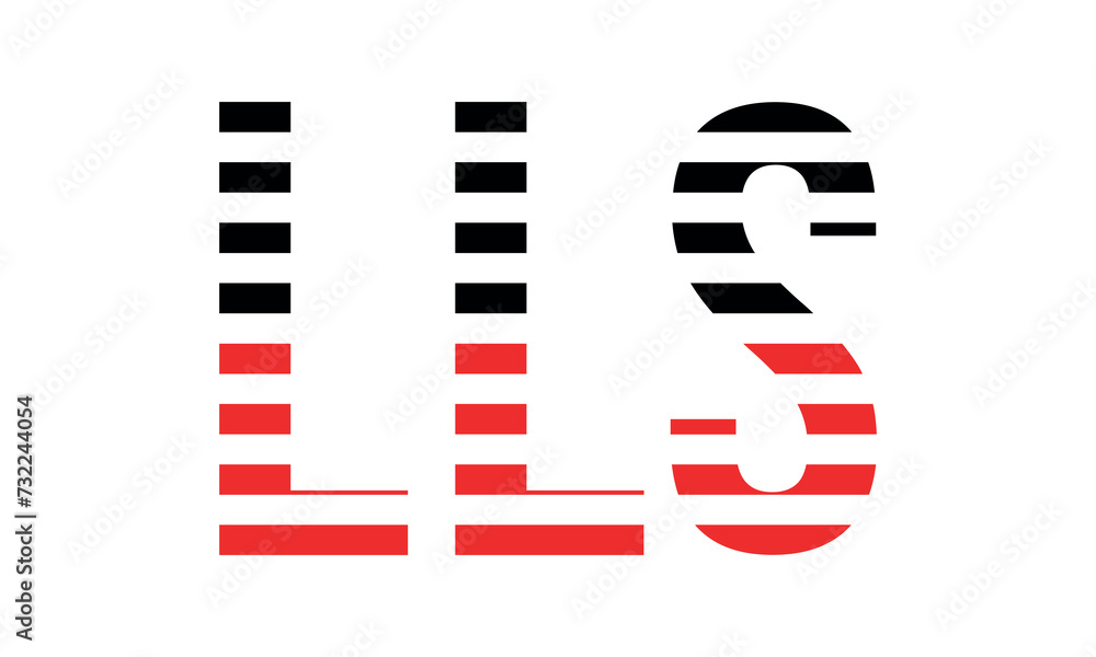 LLS three initial letter iconic line negative space minimal logo design ...