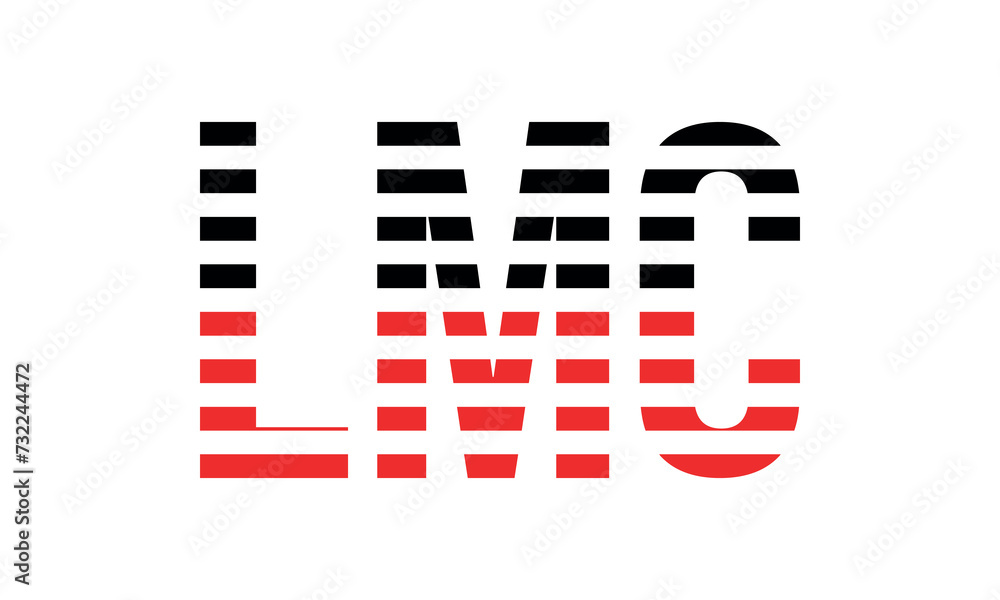 LMC three initial letter iconic line negative space minimal logo design ...