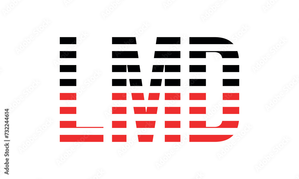 LMD three initial letter iconic line negative space minimal logo design ...