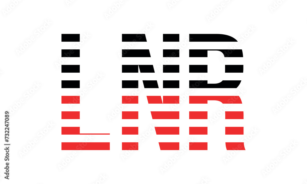 LNR three initial letter iconic line negative space minimal logo design ...