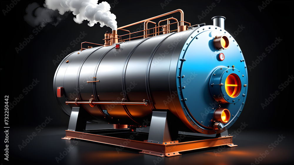 factory industrial steam boiler clipart isolated on black background ...