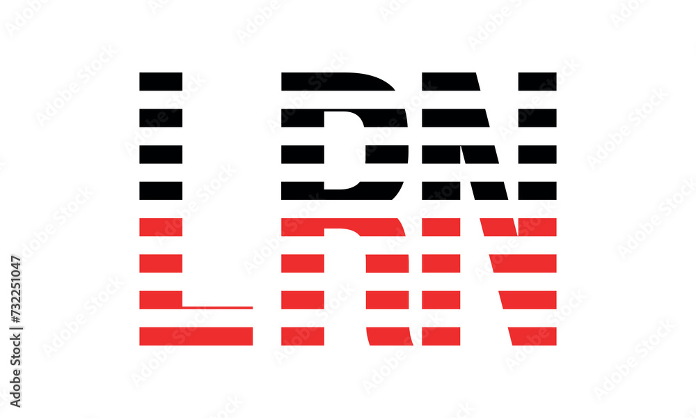 LRN three initial letter iconic line negative space minimal logo design ...