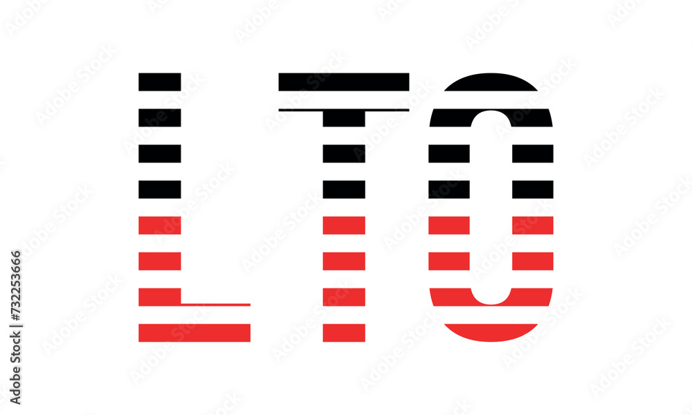 LTO three initial letter iconic line negative space minimal logo design ...
