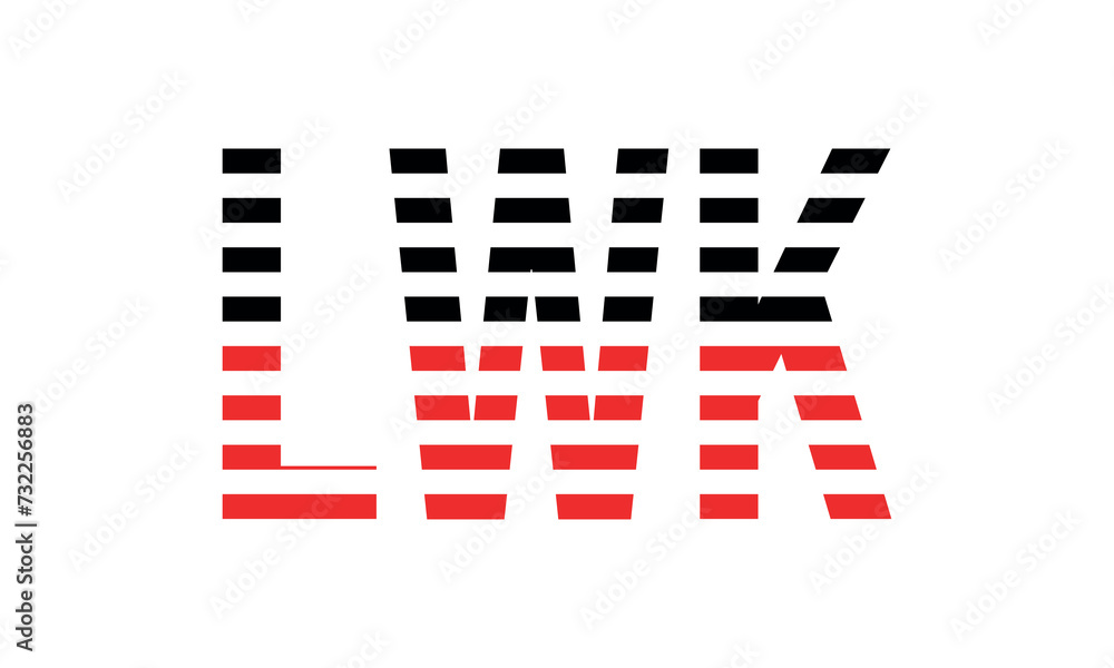 LWK three initial letter iconic line negative space minimal logo design ...