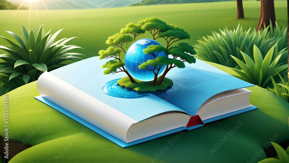 science book icon and vector clipart isolated on nature background ...