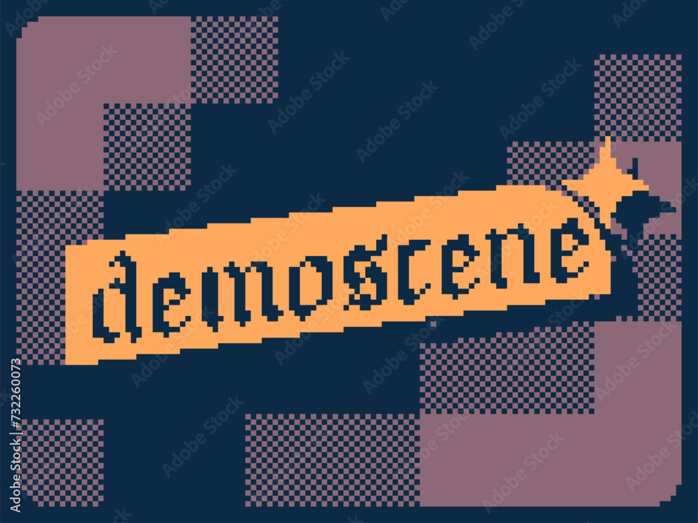 Demoscene-themed art Banner template with Gothic Typography in ...
