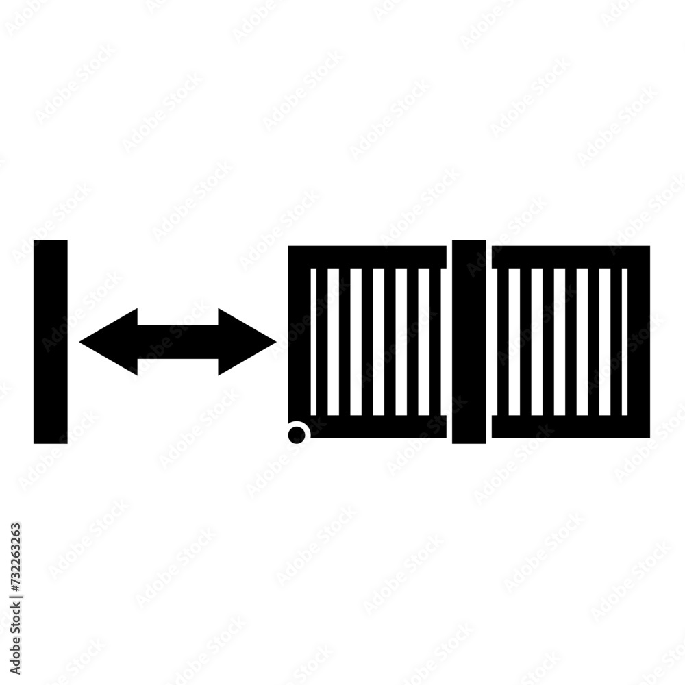 Sliding gates automatic lattice fence system entry enclosure icon black ...