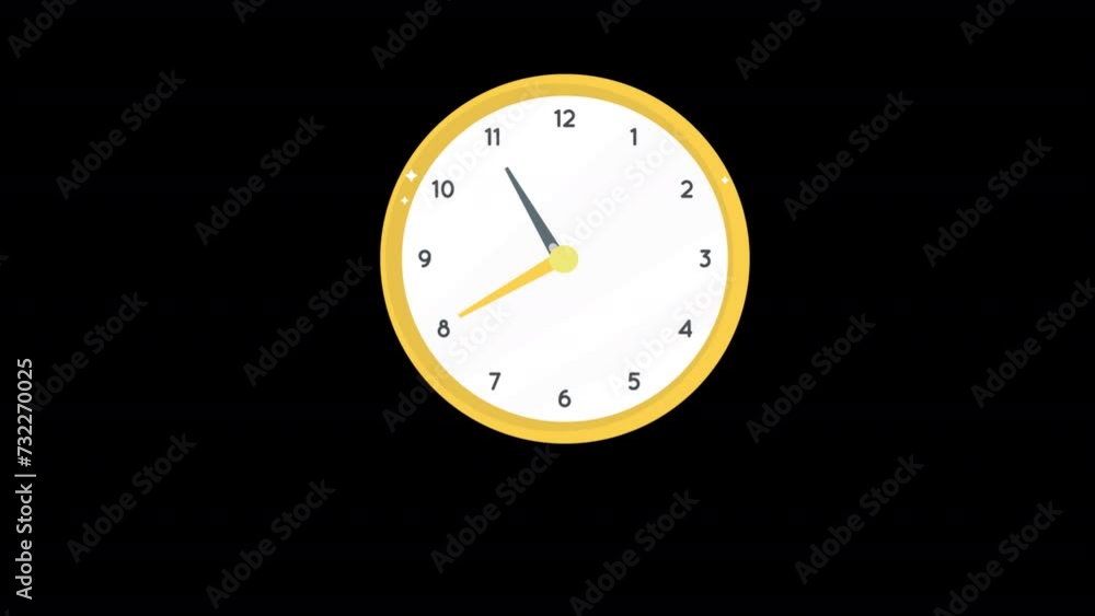 Round clock with rotating animated 30 second clock arrows Animation on ...