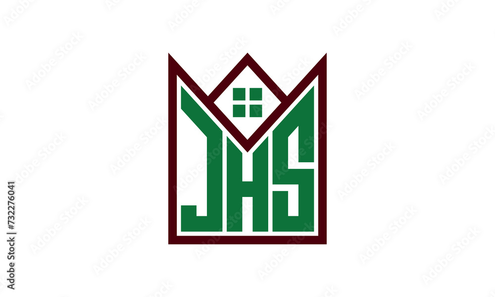 JHS initial letter real estate builders logo design vector ...