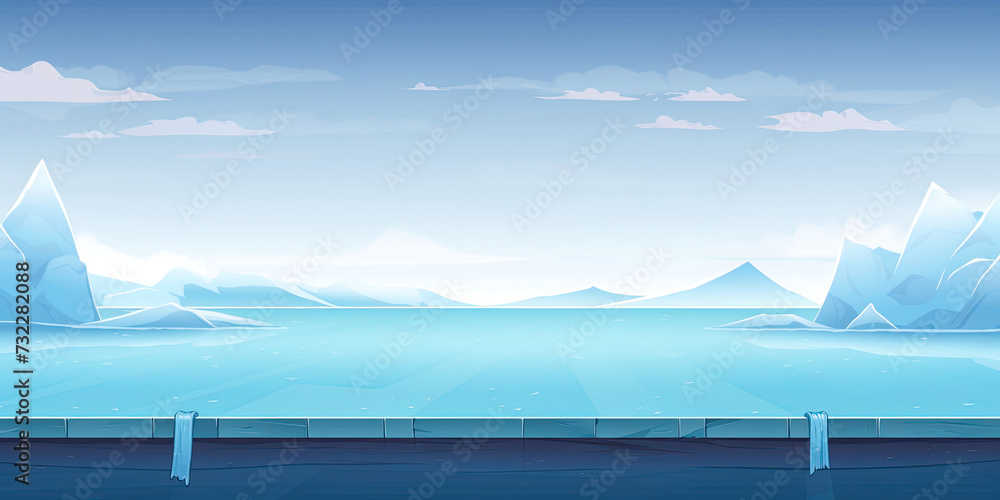 Video game background, Winter ice frost artic level of scrolling ...