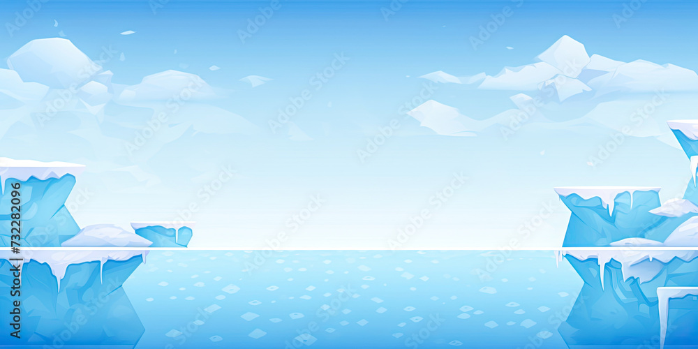 Video game background, Winter ice frost artic level of scrolling ...