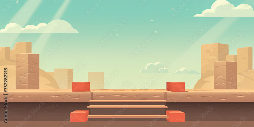 Cartoon background, video game backdrop, illustration of scrolling ...
