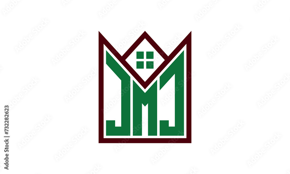 JMJ initial letter real estate builders logo design vector ...