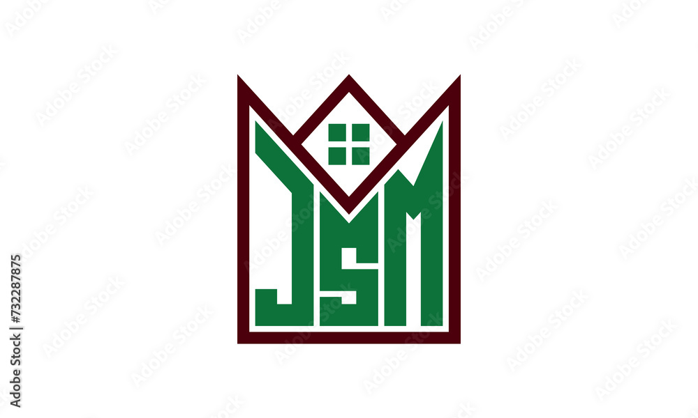 JSM initial letter real estate builders logo design vector ...