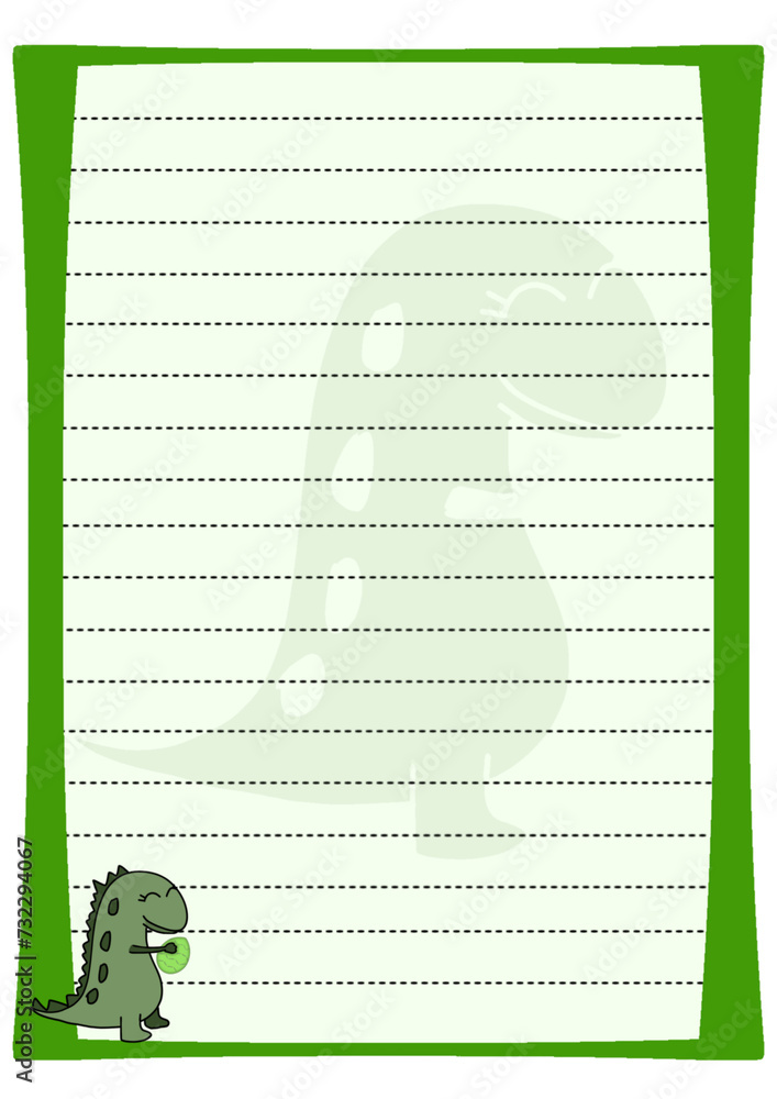 Dinosaur T-Rex Sticky sheet design, notepad, sticker, memo note ...