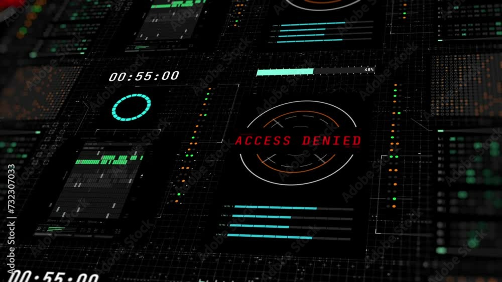 Warning system Access denied alert, system message digital Access ...