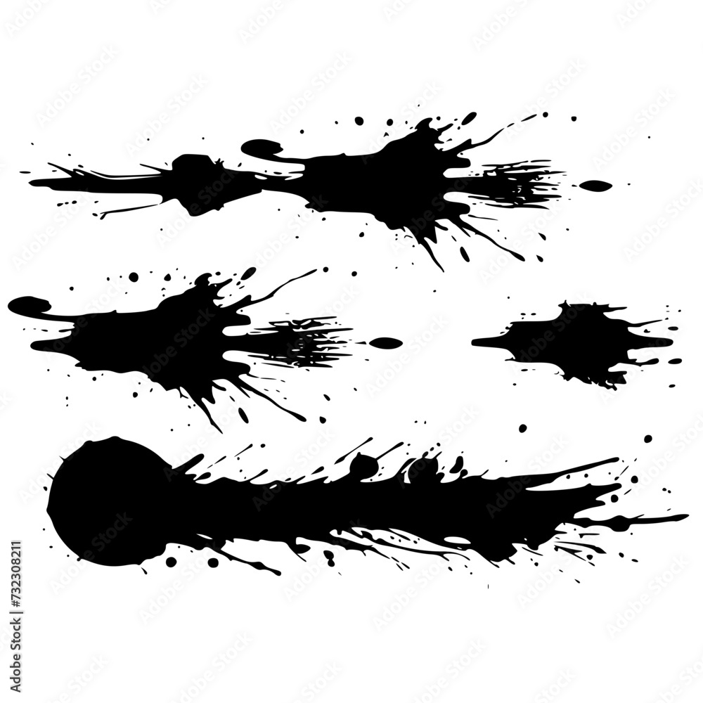 paint splatter svg, ink splatter svg, splatter silhouette, paint streak ...