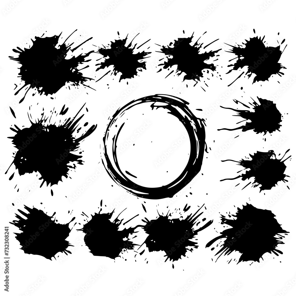 paint splatter svg, ink splatter svg, splatter silhouette, paint streak ...