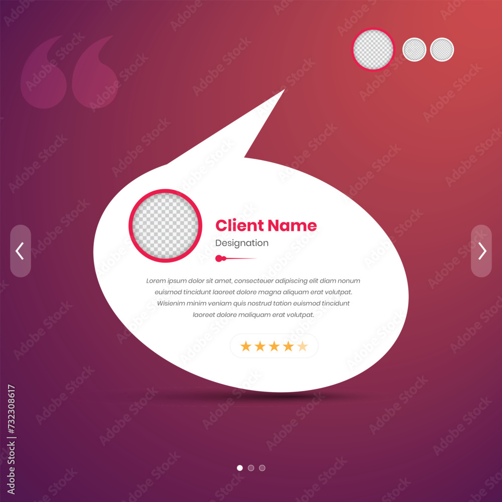 Modern abstract designed feedback and social media review template ...