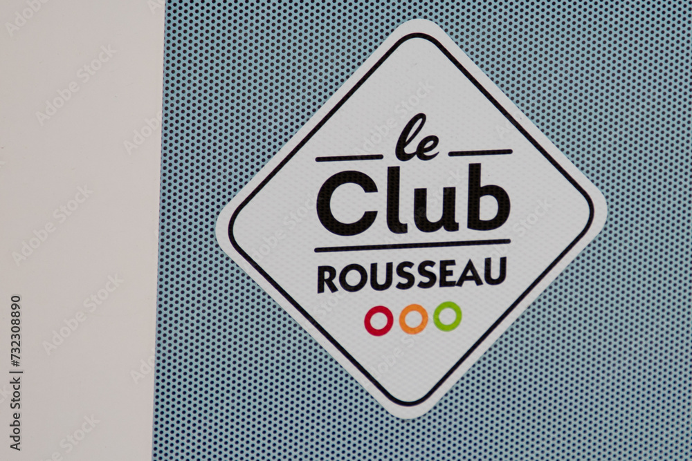 code rousseau le club brand logo and text sign french of student driver ...