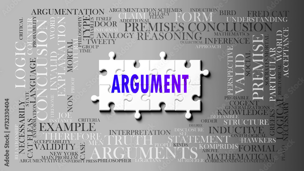 Argument as a complex subject, related to important topics. Pictured as ...