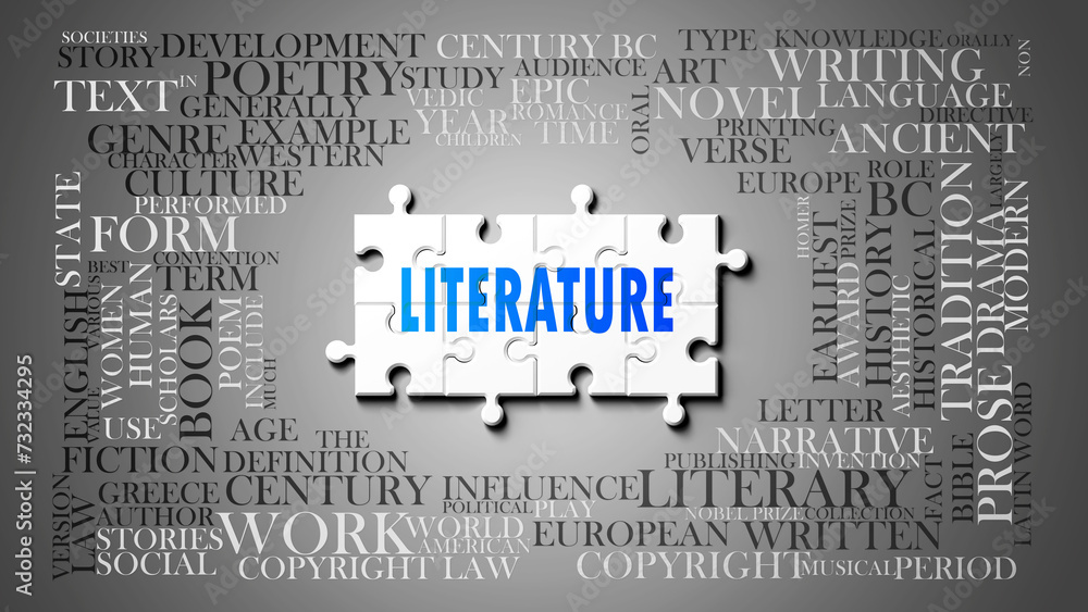 Literature as a complex subject, related to important topics. Pictured ...