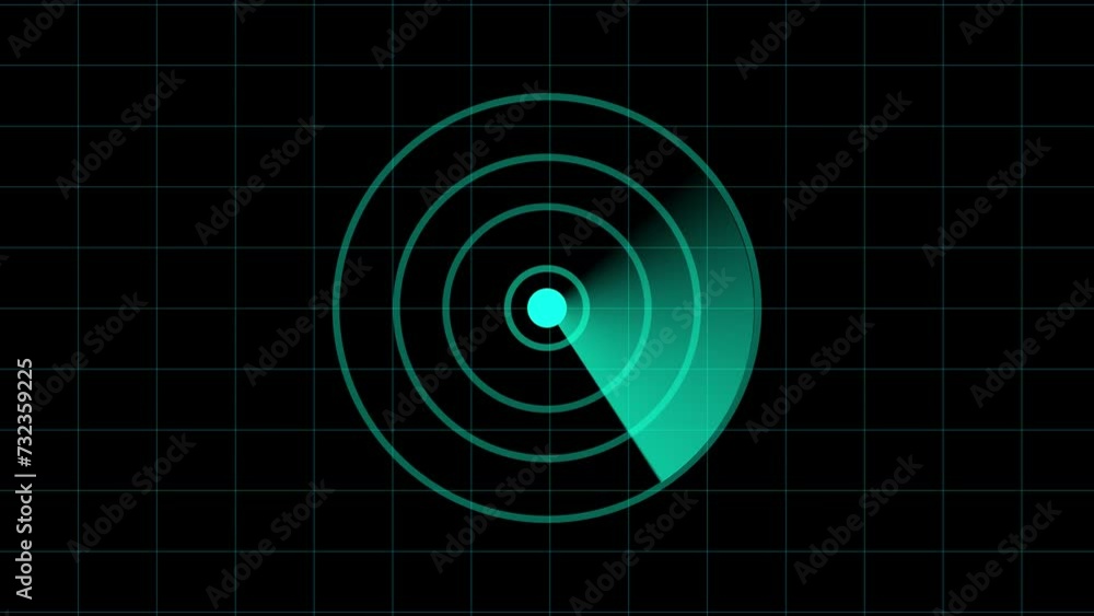 HUD radar Screen Animation . Motion graphic of colorful sonar radar ...