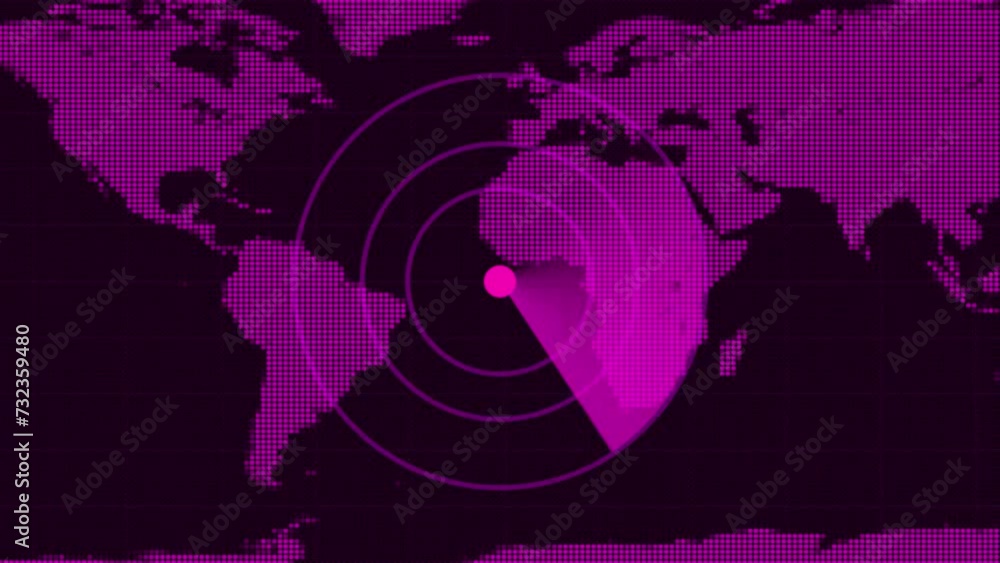 Radar HUD Screen Animation . Motion graphic of colorful sonar radar ...