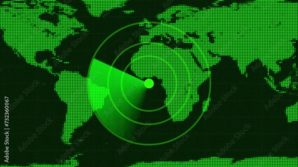 Radar HUD Screen Animation . Motion graphic of colorful sonar radar ...