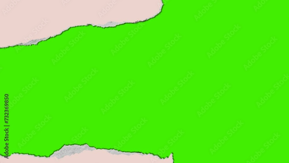 The torn paper transition animation pack is on a green background. Torn ...