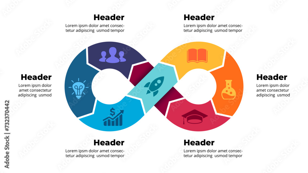 Circle Arrows Diagram. Infinity symbol infographic. Success concept ...