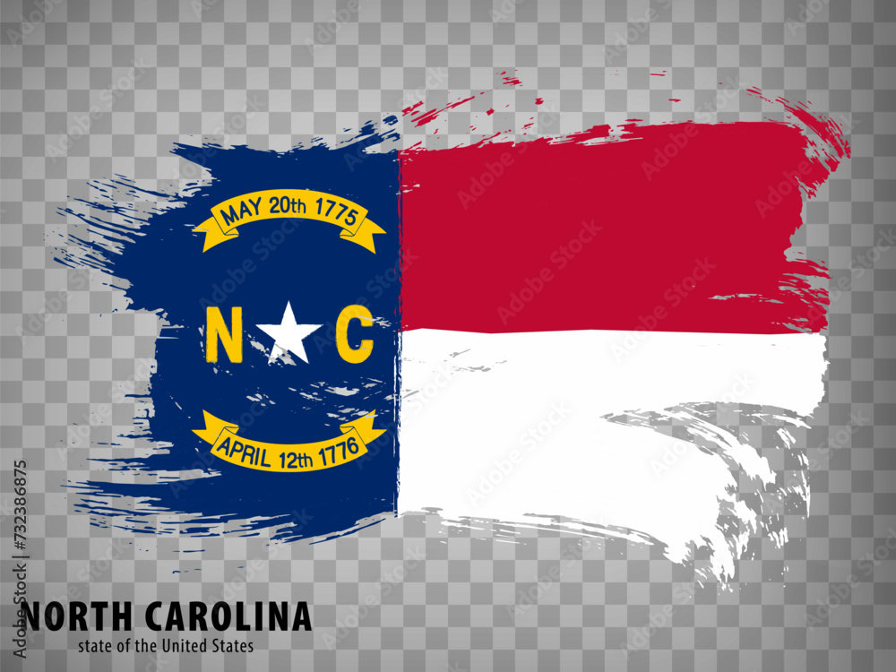Flag of North Carolina from brush strokes. United States of America ...