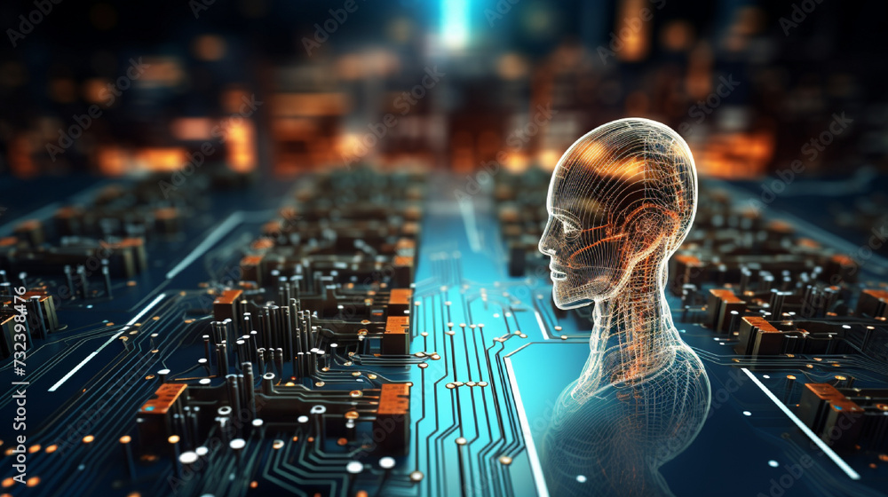 robot and optics background with lots of lights Stock Photo | Adobe Stock