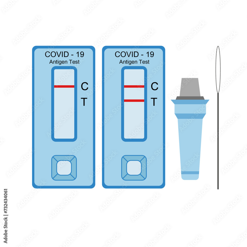 Set of different covid 19 rapid antigen tests isolated on white ...