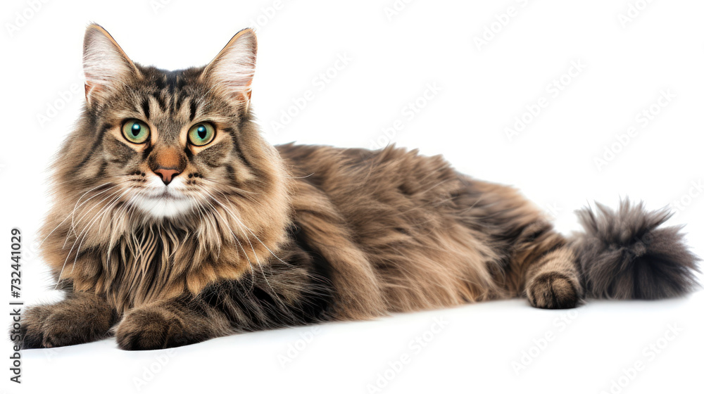 Enchanting Gaze: A Detailed Photo of a Majestic Norwegian Forest Cat ...