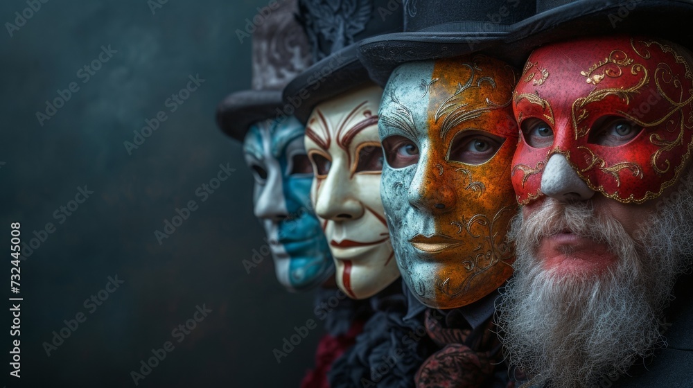The man's intricate mask collection conceals his true self, allowing ...