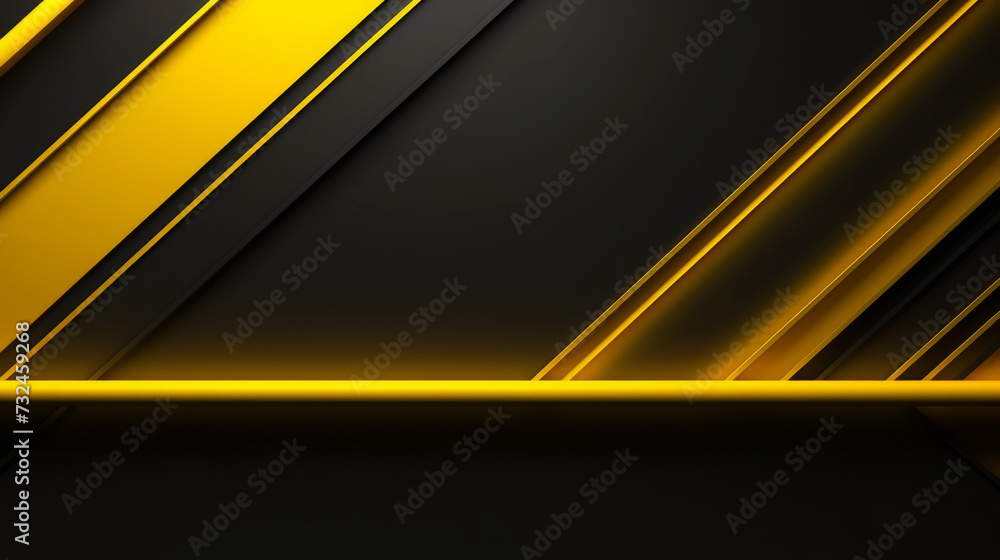 Abstract yellow and black geometric background with dynamic lines Stock ...