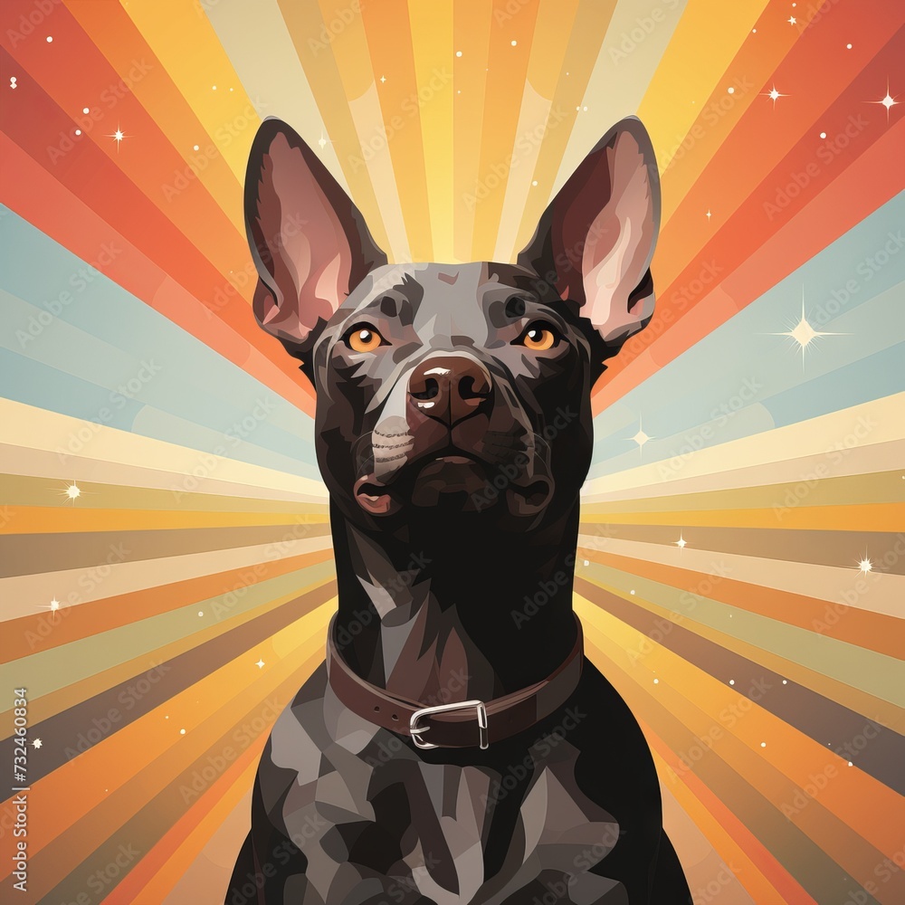 Dog breed Xoloitzcuintle, slender Mexican hairless dog on a ...